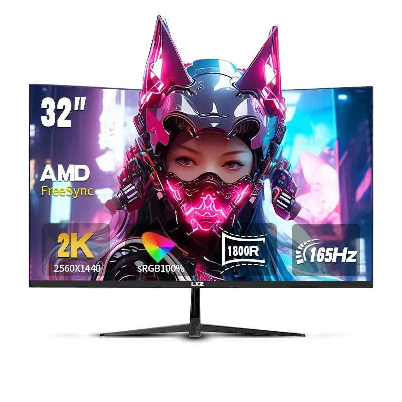 LXZ Curved 32 Inch Gaming Monitor 1800R, 2K QHD 165hz Frameless Display ...